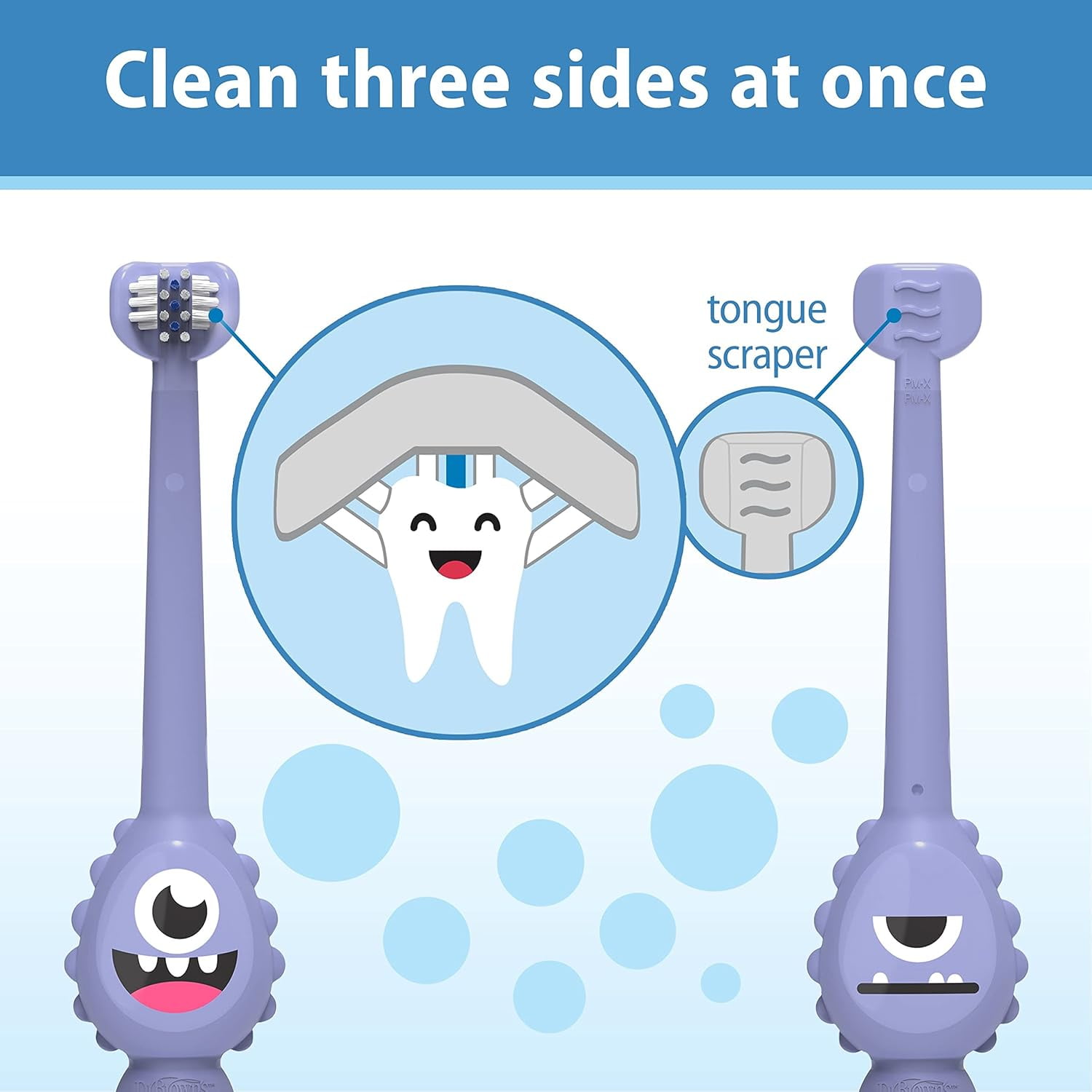 TRAHOO-ToothScrubber Toddler Toothbrush, Monster and Crocodile, 2-Pack ...
