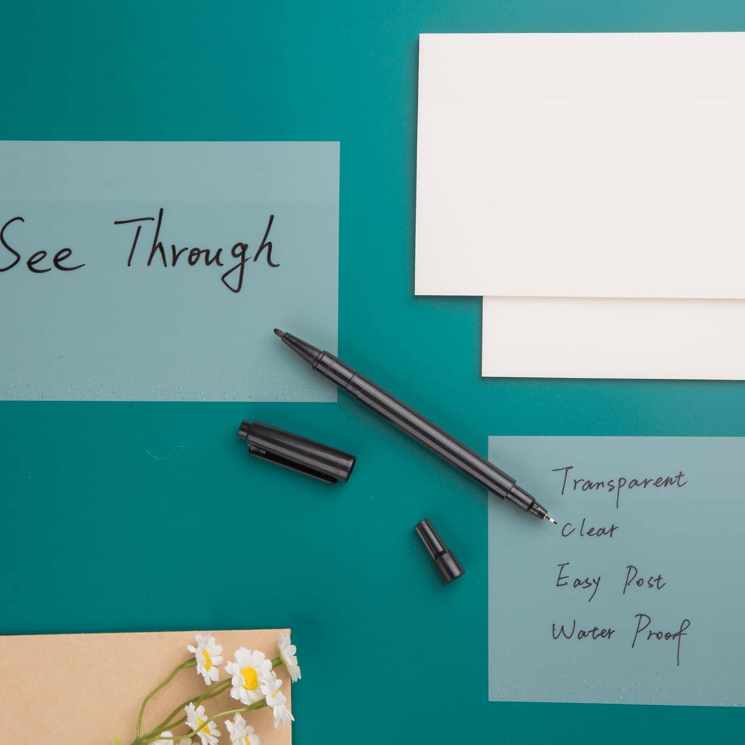 TRAHOO-Transparent Sticky Notes 4X6 Inch Post Clear Sticky It Notes See ...