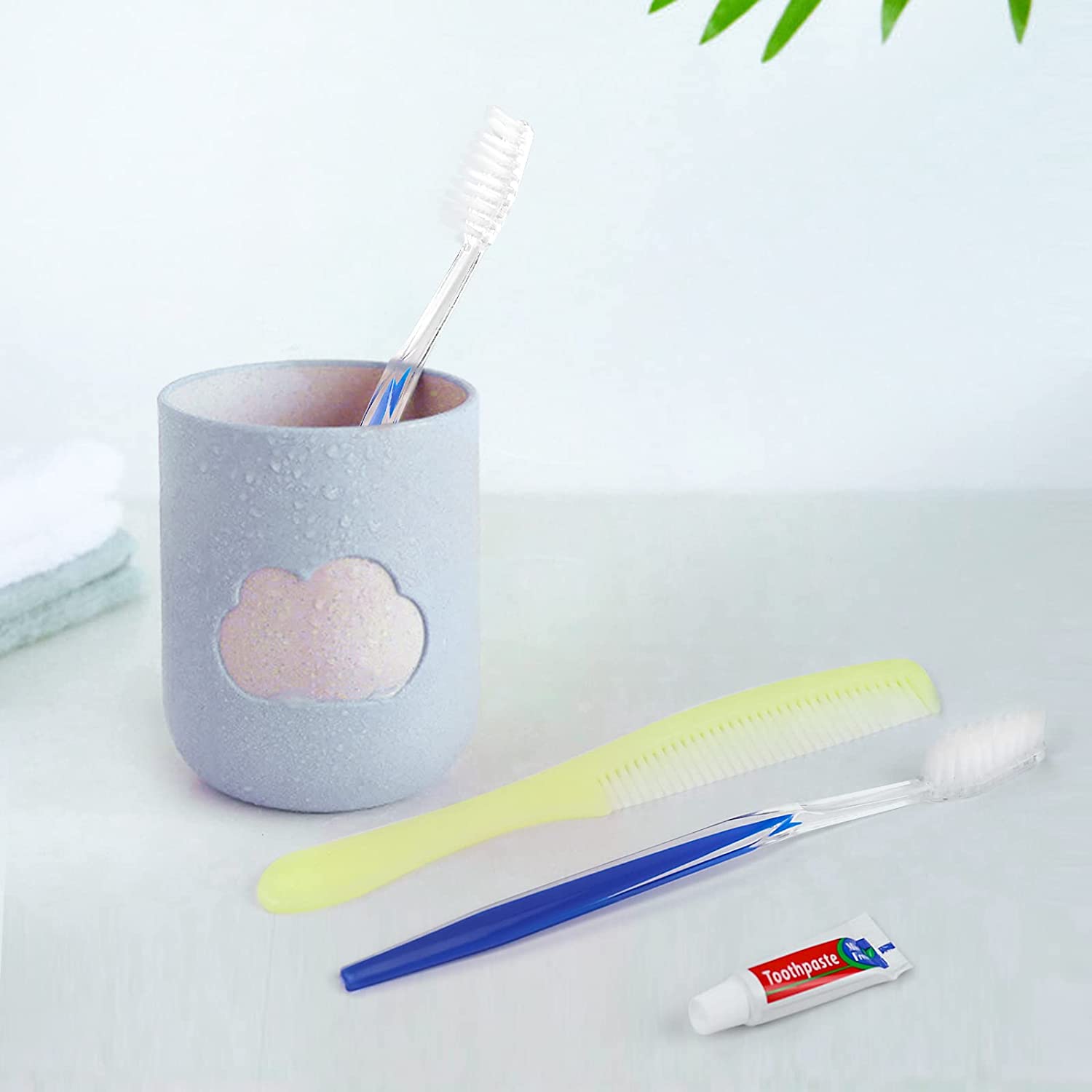 TRAHOO-Travel Toothbrushes Kit,60 Pack Individually Wrapped Disposable ...