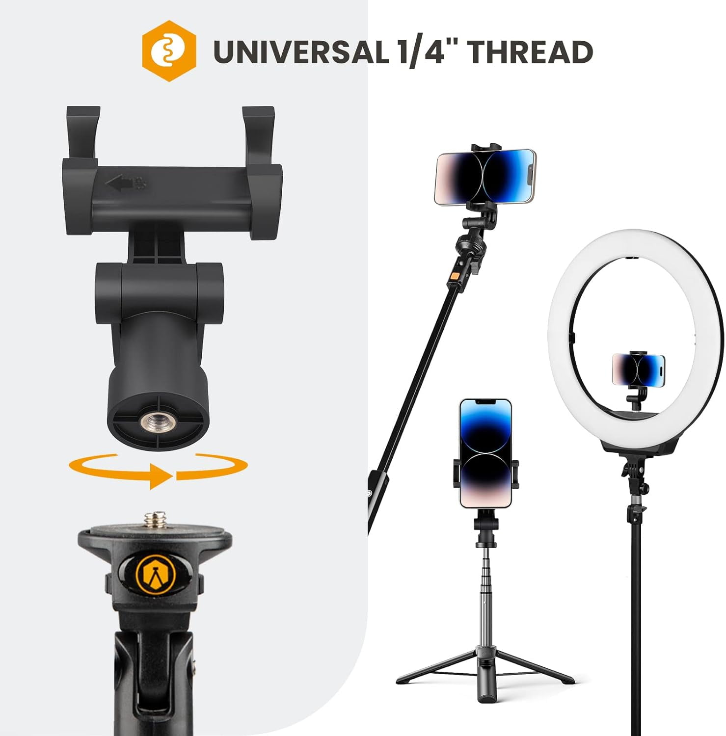 TRAHOO-Tripod Phone Mount Holder Cell Phone Mount Adapter for Tripod ...