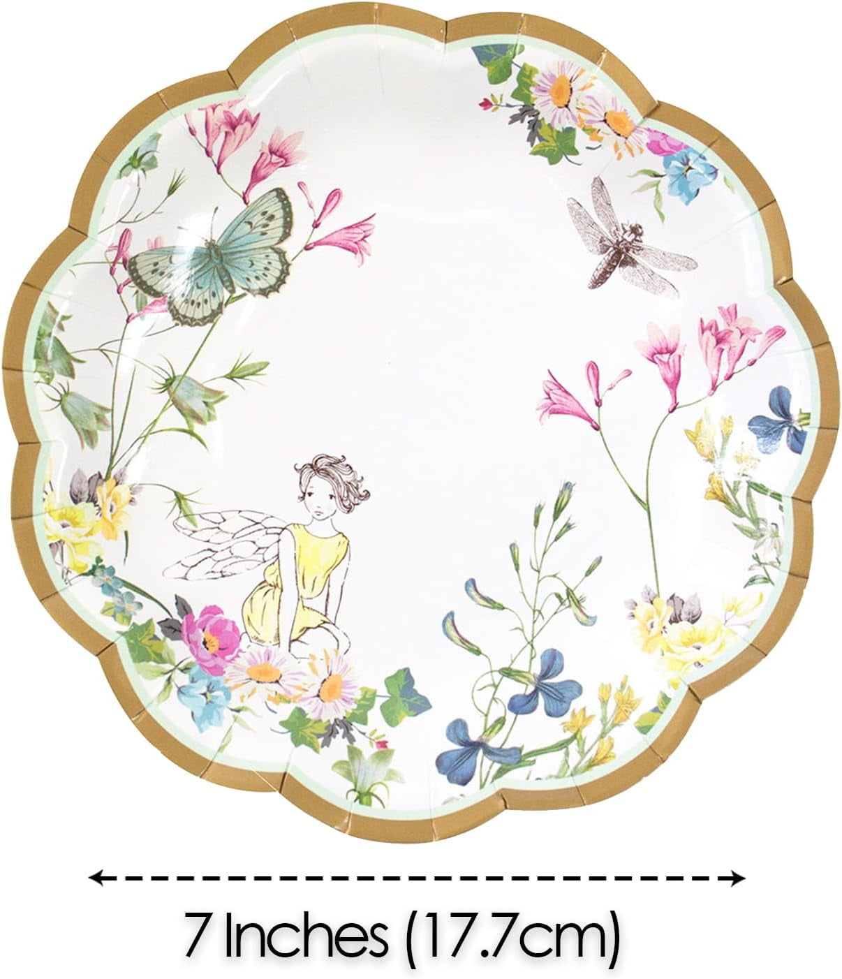 TRAHOO-Truly Fairy Paper Plate with Fairy Design for a Tea Party or ...