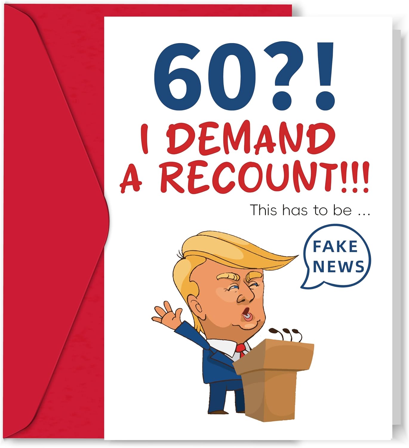 TRAHOO-Trump 60th Birthday Card for Dad Mom, Happy Birthday Card Gift from Son Daughter, Trump ...