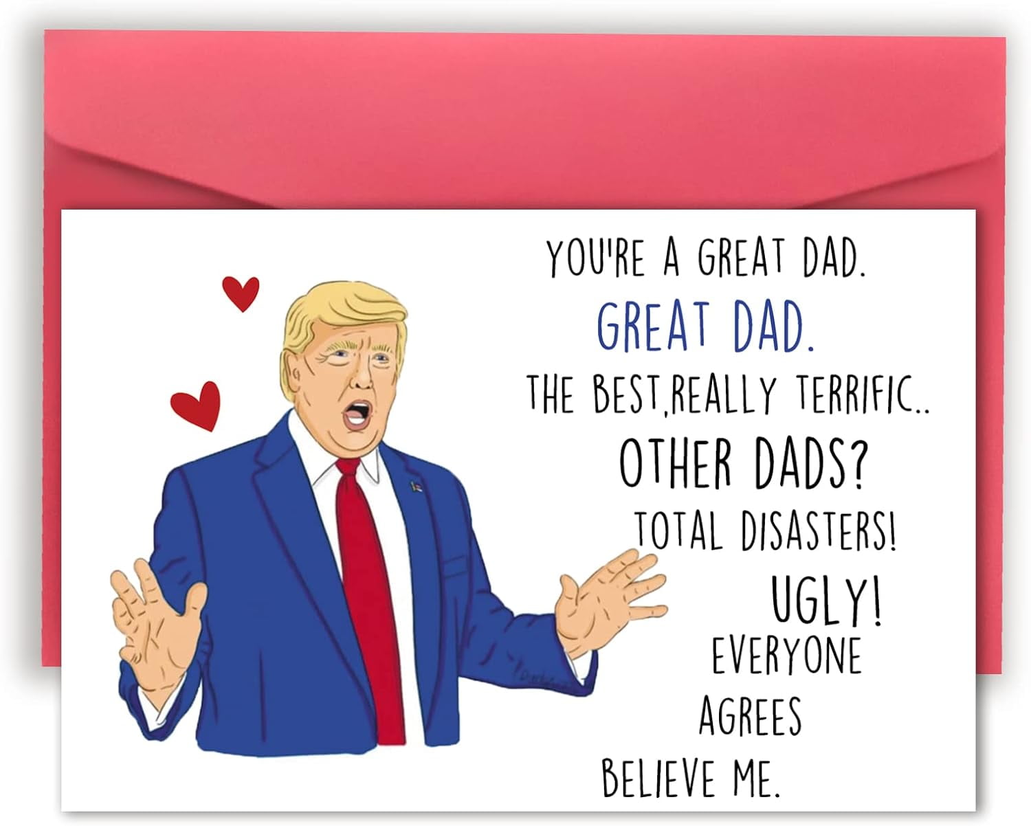 TRAHOO-Trump Fathers Day Card for Daddy, Great Donald Trump Father‘s ...