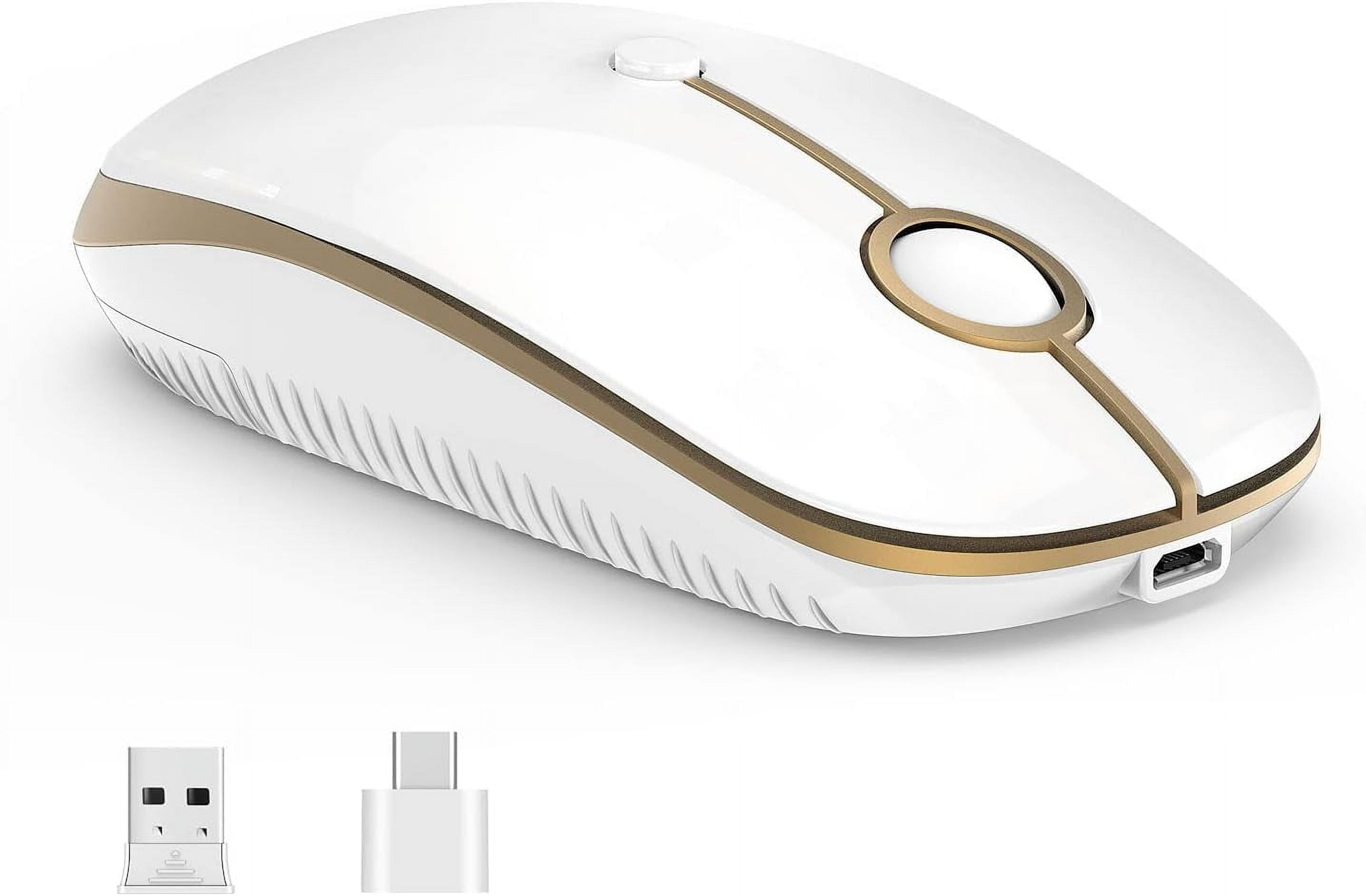 TRAHOO-Type C Wireless Mouse USB C Macbook Mouse Dual Mode 2.4G ...