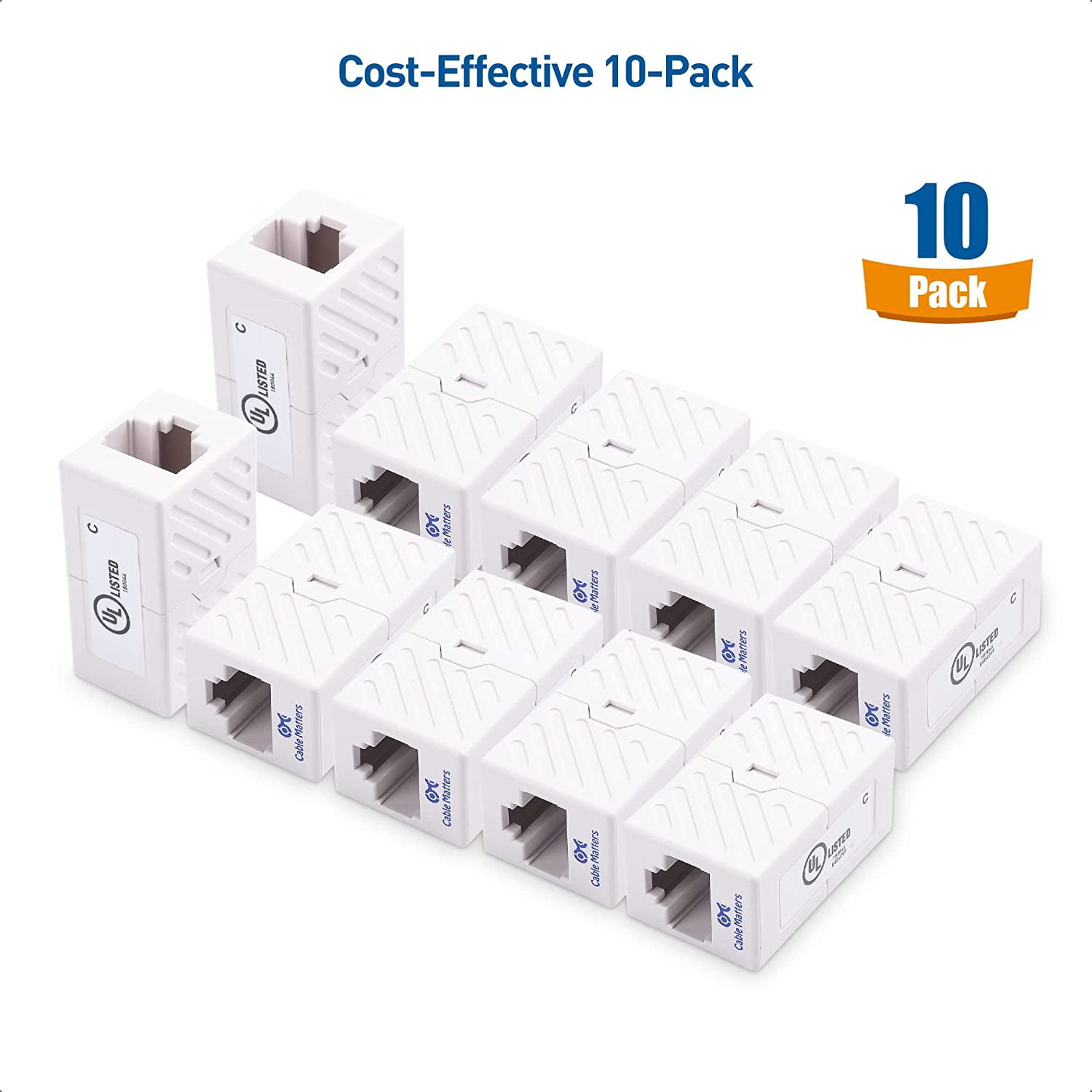 TRAHOO-[UL Listed] 10-Pack 10Gbps Cat 6 Ethernet Coupler (RJ45 Coupler ...