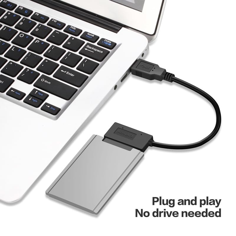 TRAHOO-USB 3.0 to Micro SATA 7+9 16 Pin 1.8" 90 Degree Angled Hard Disk ...