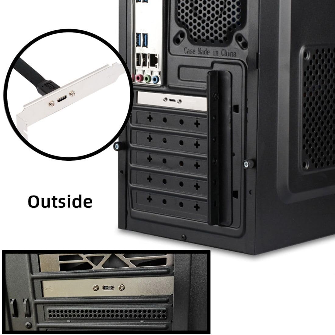 TRAHOO-USB 3.1 Gen 2 10Gbps USB Type-E Motherboard to USB C Front Panel ...