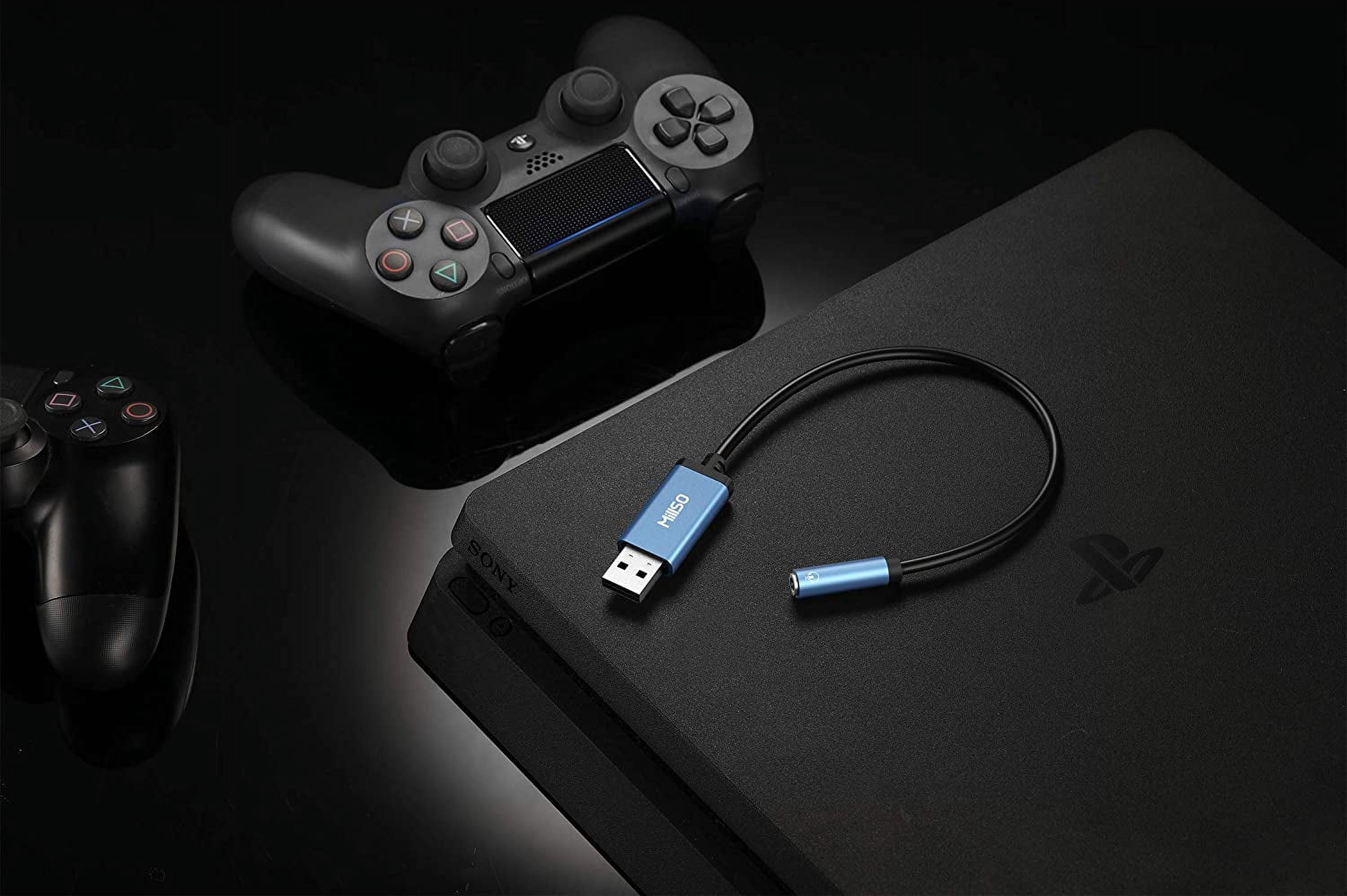 TRAHOO-USB to 3.5mm Audio Jack Adapter, Sapphire Blue TRRS USB to AUX ...