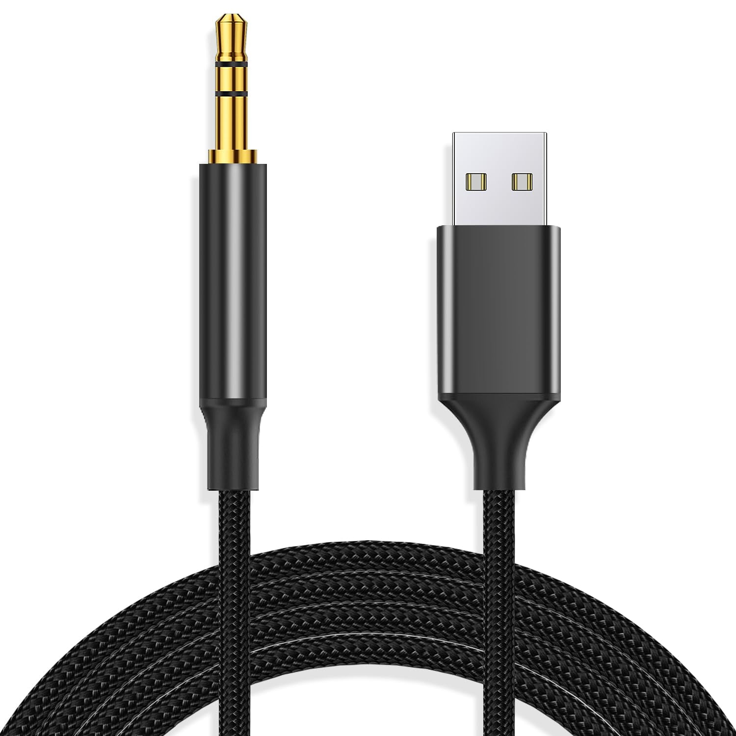 TRAHOO-USB to 3.5mm Aux Cable, USB to 3.5mm Jack Cord Compatible with PC Laptop PS4 PS5 USB to 3 ...