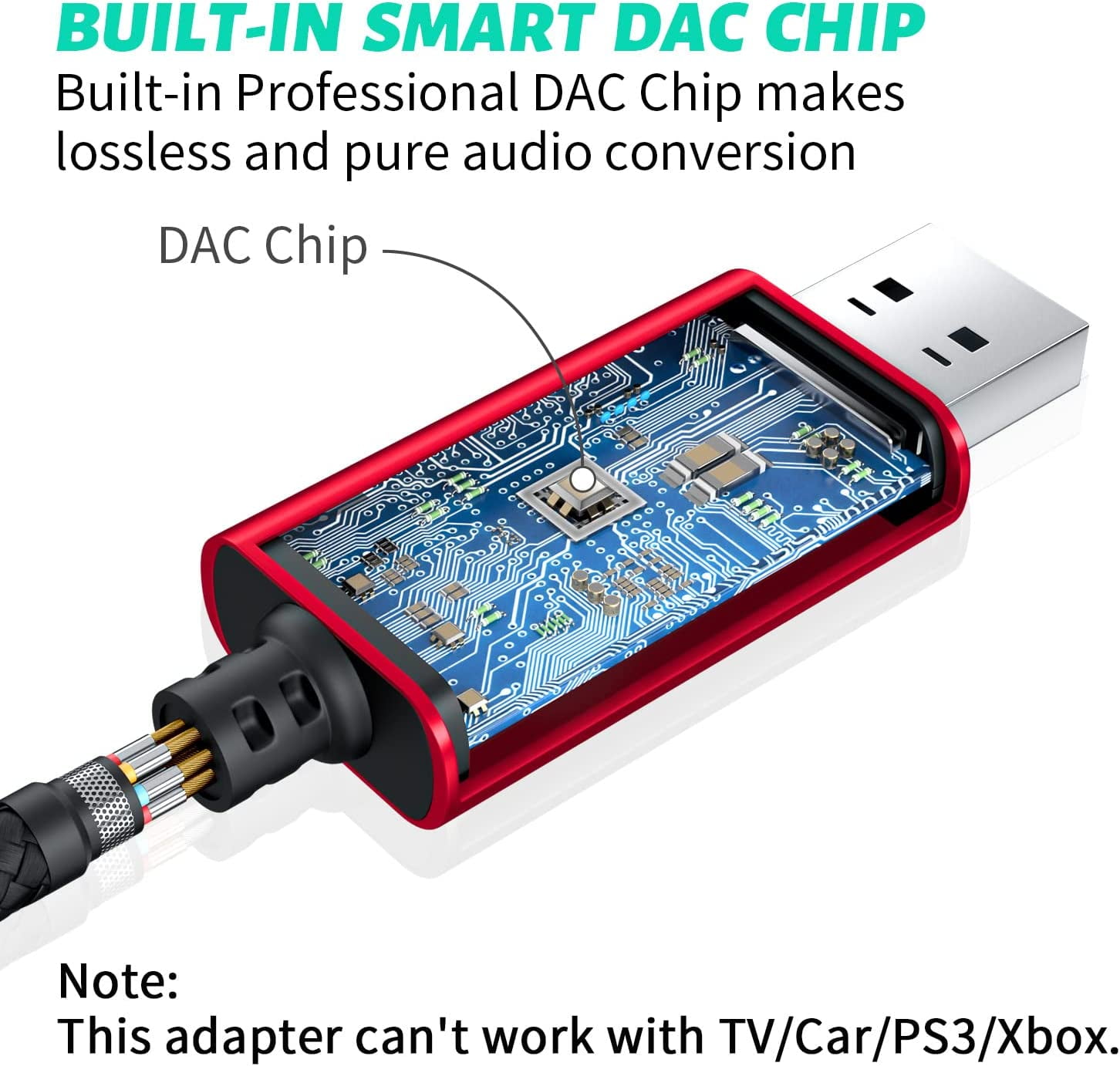 TRAHOO-USB to 3.5mm Jack Audio Adapter, USB to AUX, External Stereo ...