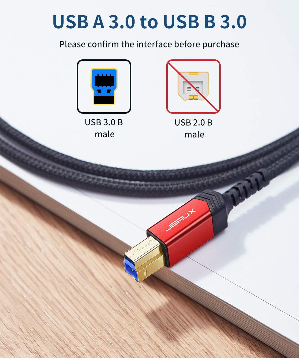 TRAHOO-USB B 3.0 Cable, USB-A Male to USB-B 3.0 Male (6.6ft/2M) USB 3.0 ...