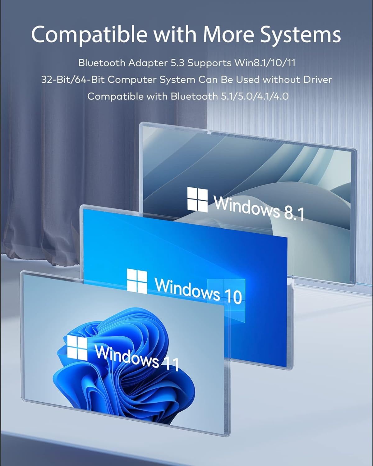 TRAHOO-USB Bluetooth Adapter for PC 5.3 : [Windows 11/10/8.1 Driver ...