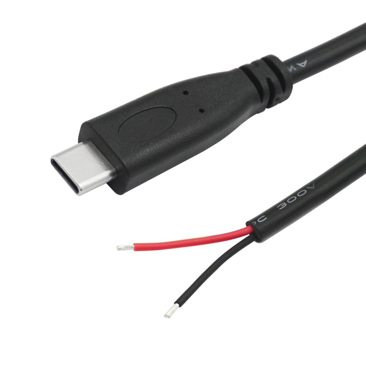 TRAHOO-USB C to 2 Pin Bare Wire Open End Power Cable 3FT, 20AWG 5V USB Type C Male Plug 2 Pin ...