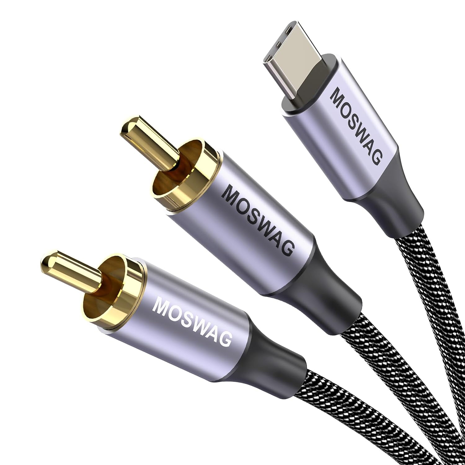 TRAHOO-USB C to 2 RCA Audio Cable USB C to RCA Male to Male Y RCA ...