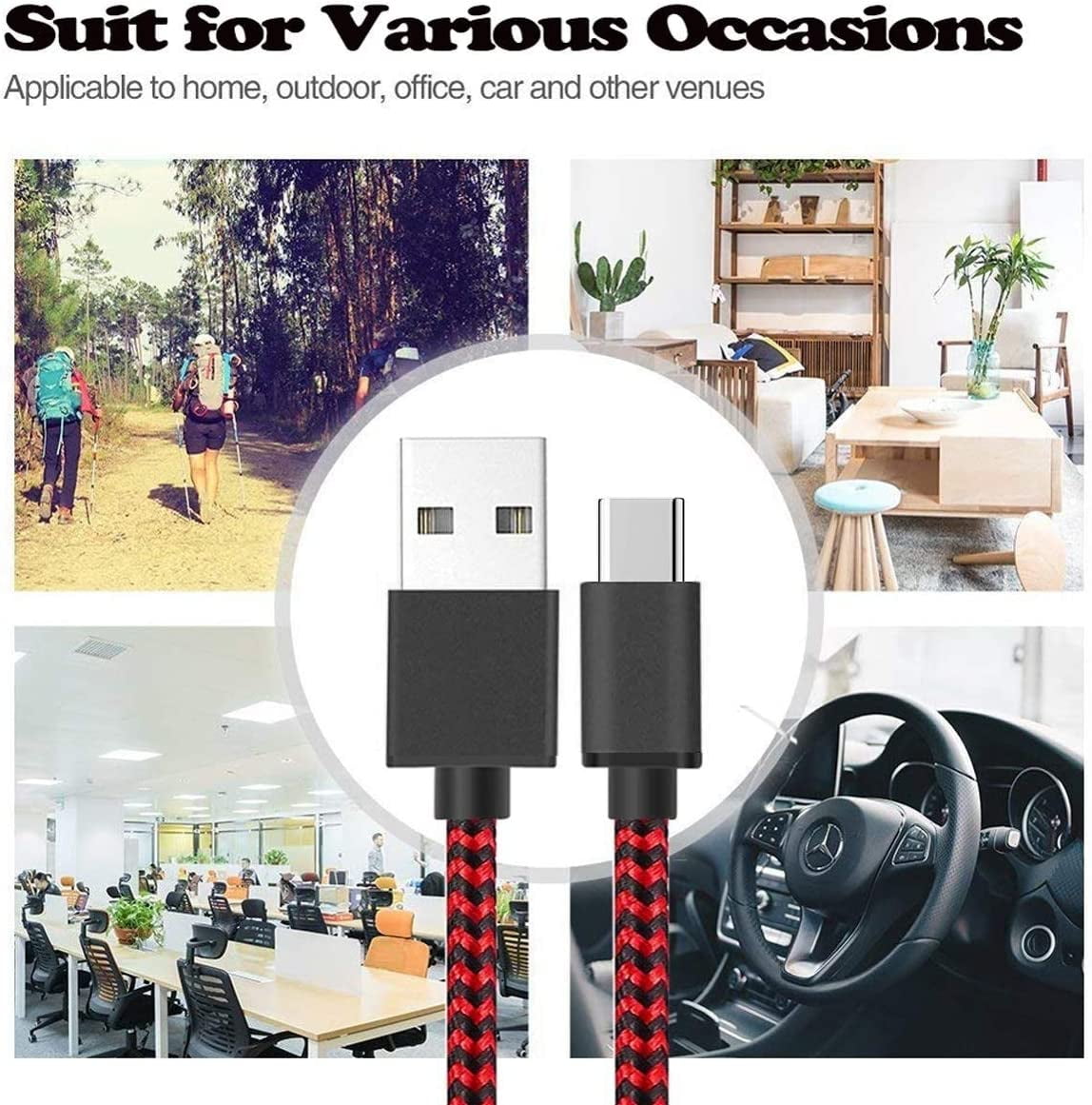 TRAHOO-USB C Charge Cable 2 Pack 6.6FT for 2021 & Newer Kindle ...