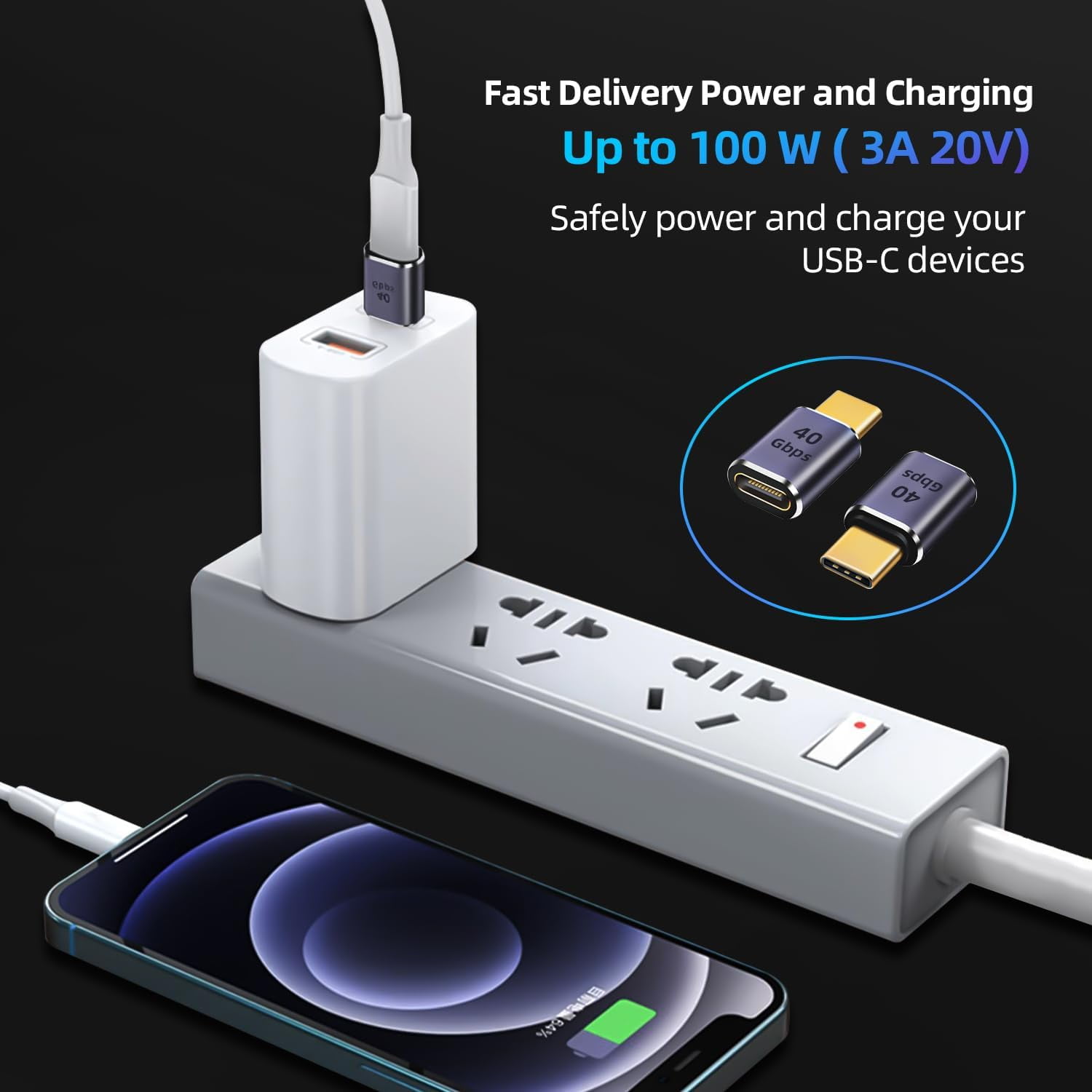 TRAHOO-USB C Extender Adapter 40Gbps, 8K 60Hz USB C Male to Female ...