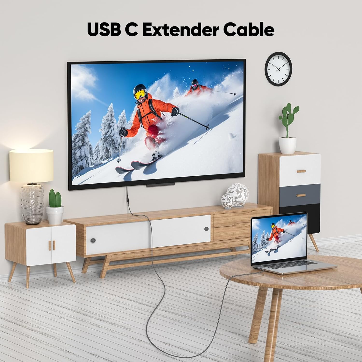TRAHOO-USB C Extender Cable 6.6FT 100W 10 Gbps, Right Angle USB Type-C ...