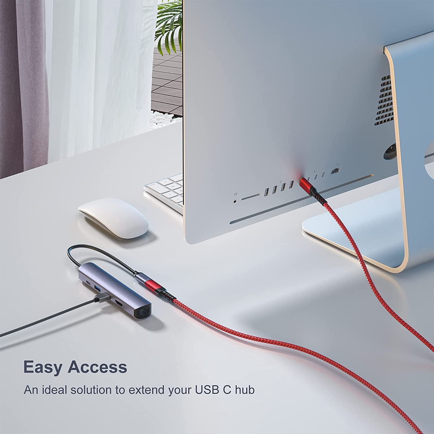 TRAHOO-USB C Extension Cable, 3ft USB 3.2 10Gbps Data Transfer Male to ...