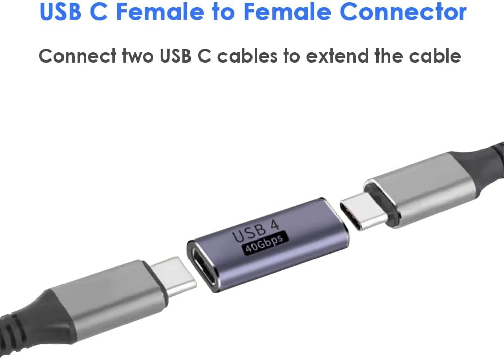 TRAHOO-USB C Female to Female Adapter, USB C Coupler, USB C Cable ...