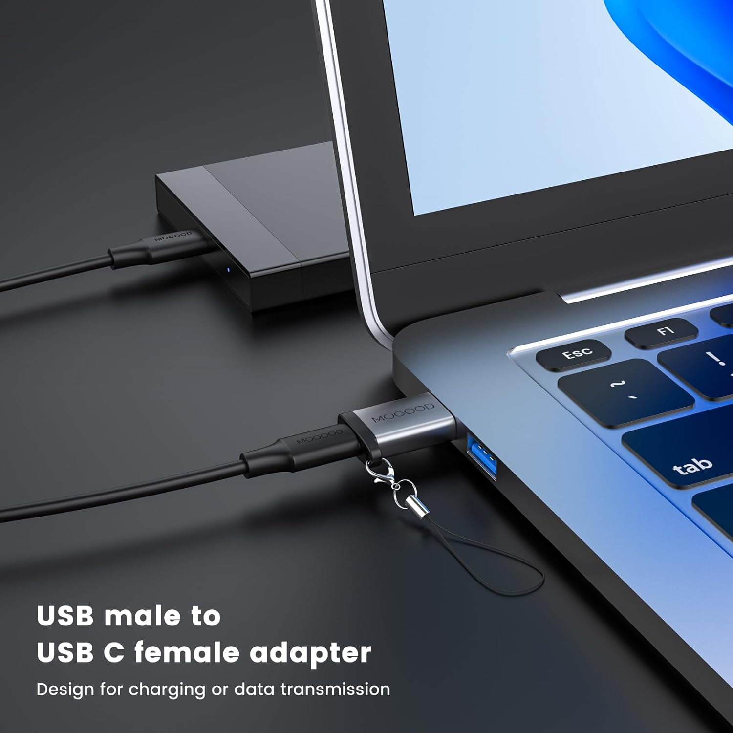 TRAHOO-USB C Female to USB A Male Adapter Type C Charger Connector for ...