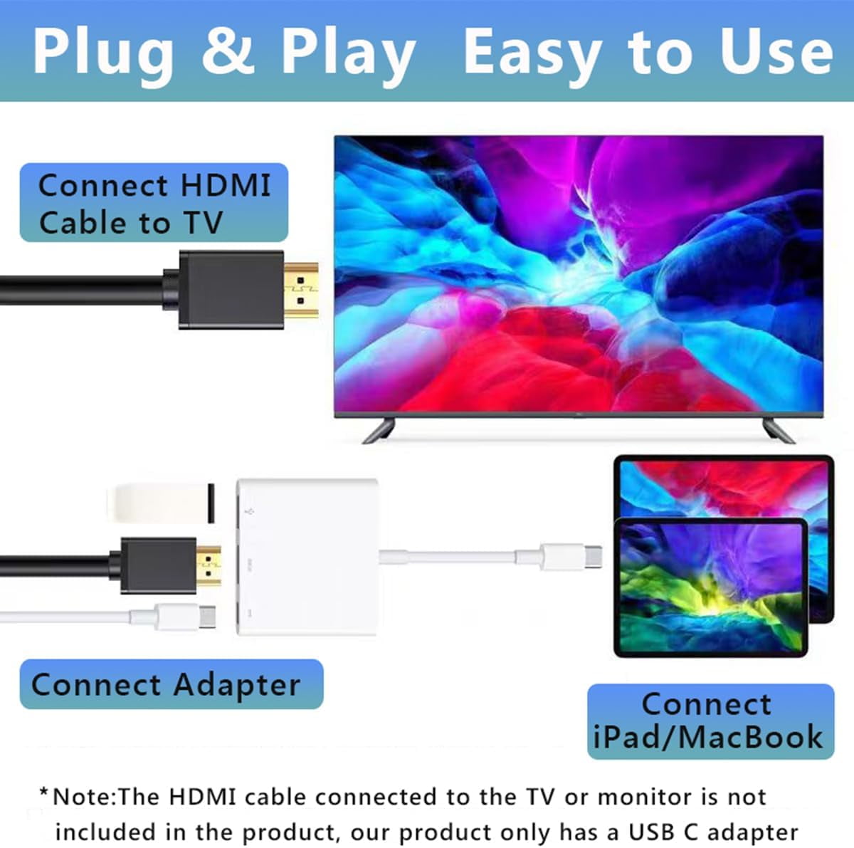 TRAHOO-USB C to HDMI Multiport Adapter, USB C Digital AV Adapter for ...