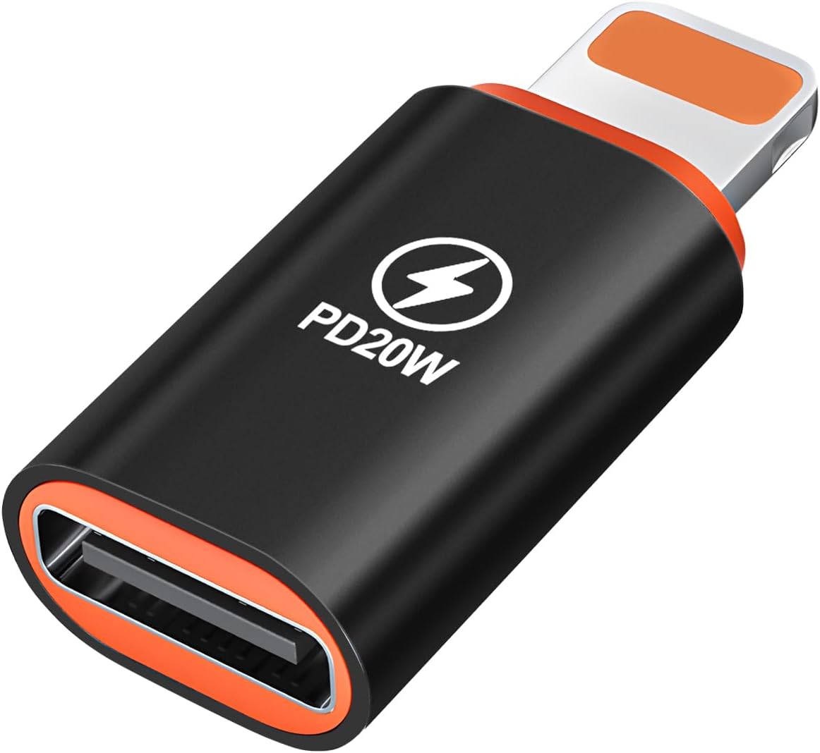 TRAHOO-USB C to Lighting Adapter, 20W Type C to Lightn-ing Adapter PD ...