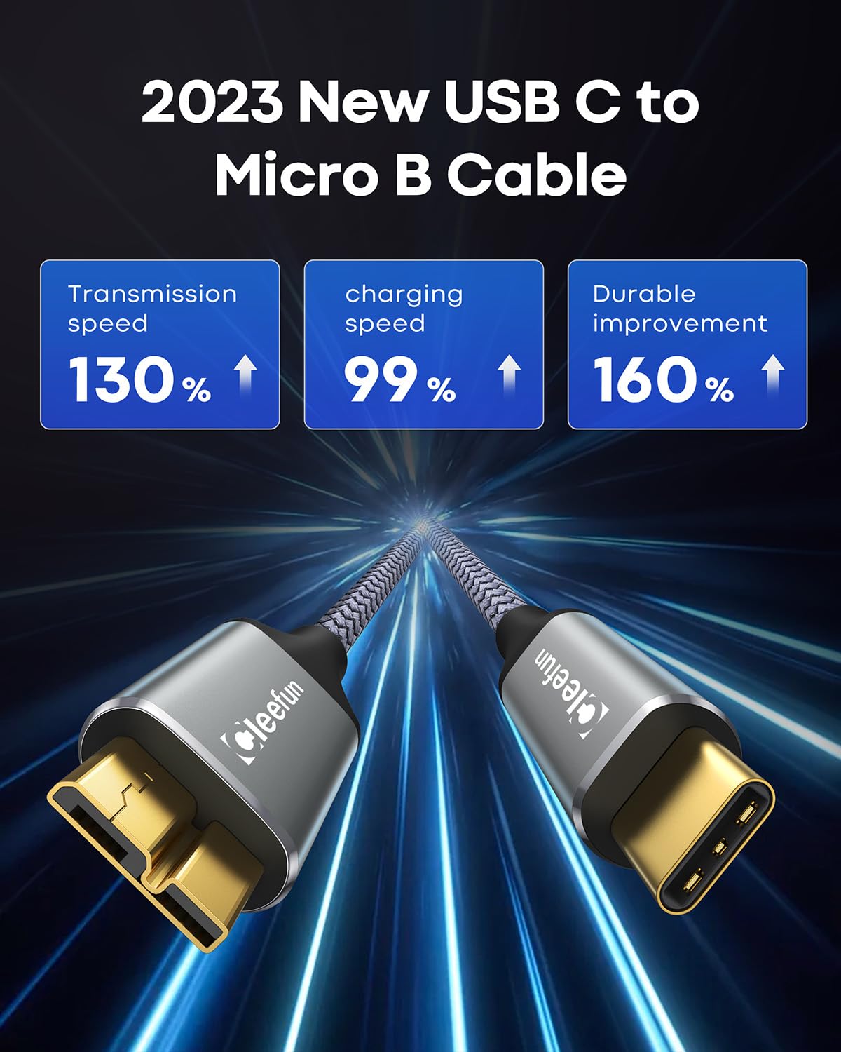 TRAHOO-USB C to Micro B Cable 6ft, 10Gbps Micro B to USB C Hard Drive ...