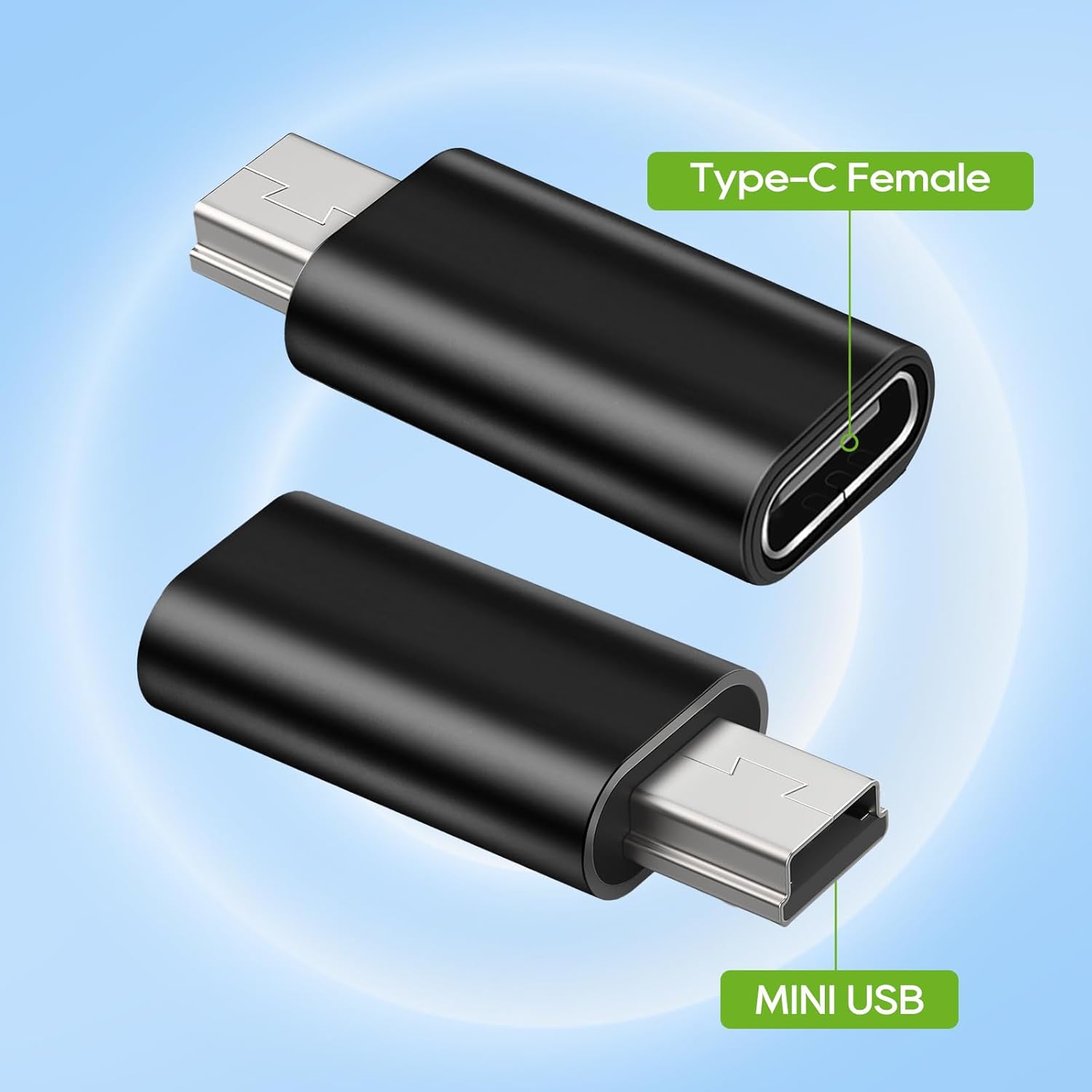 TRAHOO-USB C to Mini USB Adapter, 2PCS USB Mini to USB C Adapter USBC ...