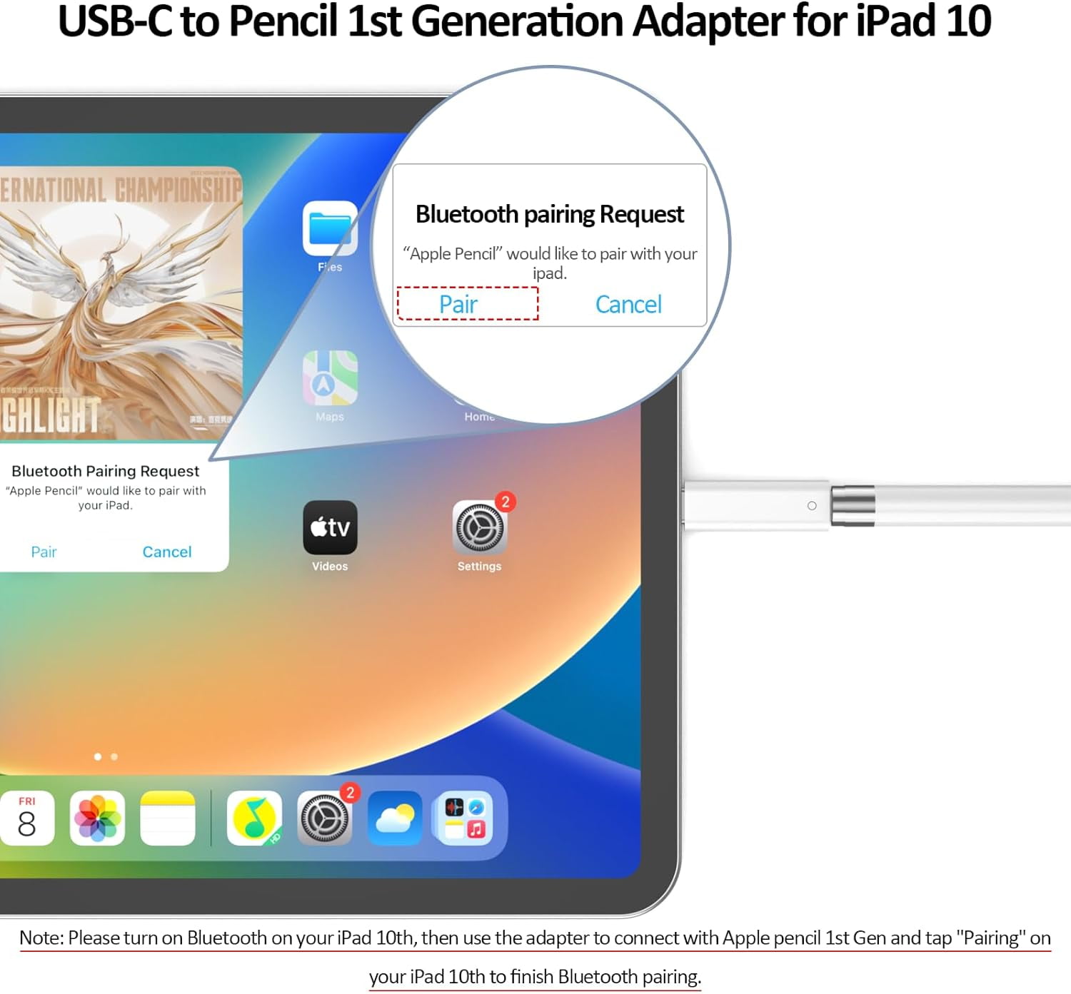 TRAHOO-USB C to Pencil Adapter for Apple Pencil 1st Gen, USB-C Male to ...