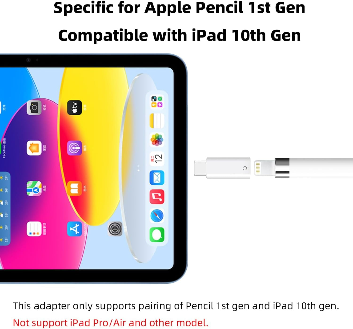 TRAHOO-USB C to Pencil Adapter for Apple Pencil 1st Generation, USB-C ...