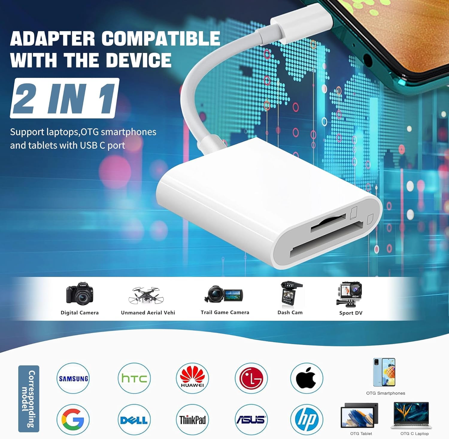 TRAHOO-USB C to SD/Micro SD Card Reader, Type C SD Card Adapter,USB C ...