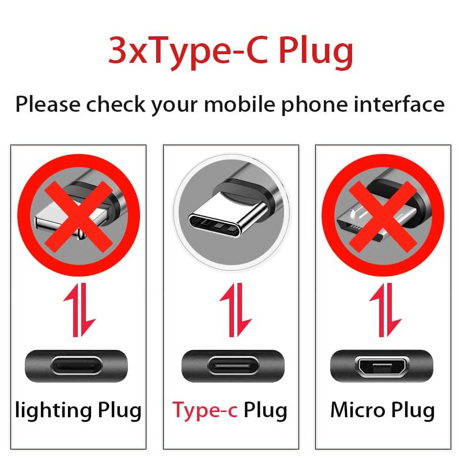 TRAHOO-USB C Splitter Cable,USB C Male to 3 Type-C Male Charge Cable,3 ...