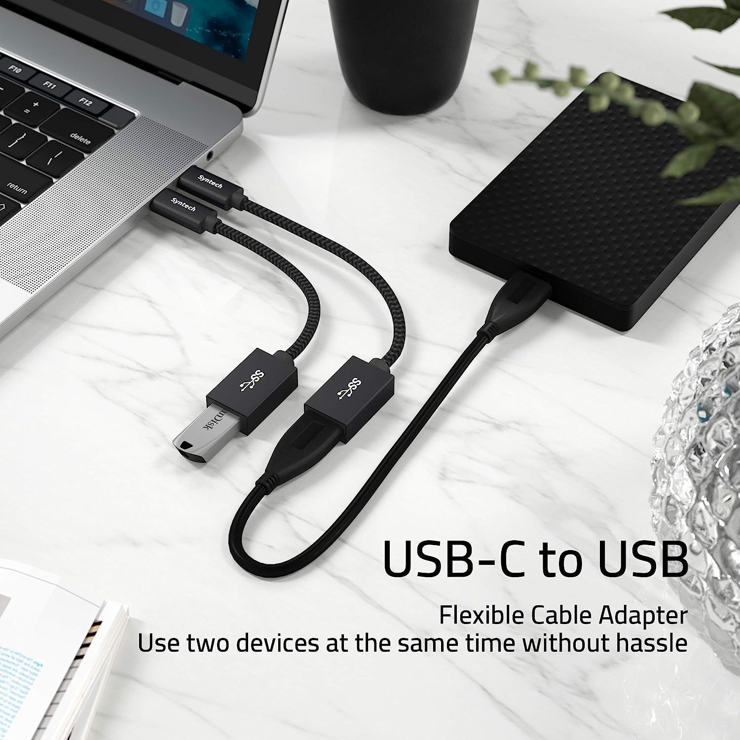 TRAHOO-USB C to USB Adapter, 2 Pack USB C to USB3,USB Type C to USB,Thunderbolt 3 to USB Female ...
