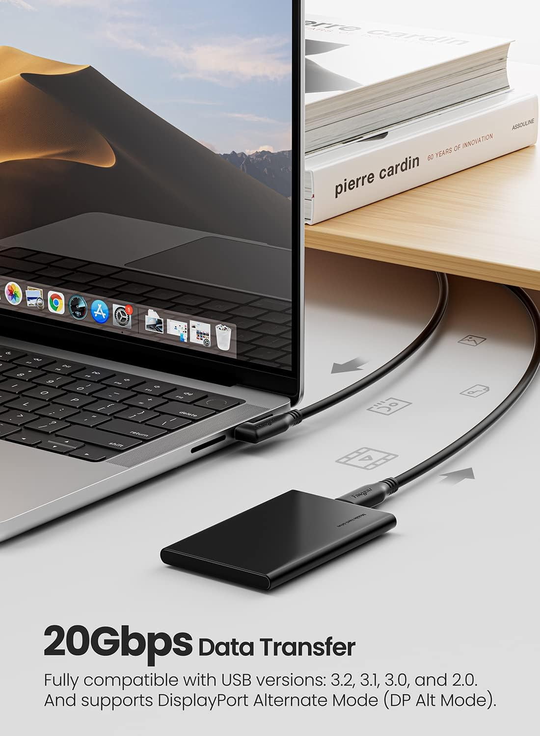 TRAHOO-USB C to USB-C 3.2 Gen 2x2 Cable 6ft, 20Gbps 4K@60Hz USB C Video ...