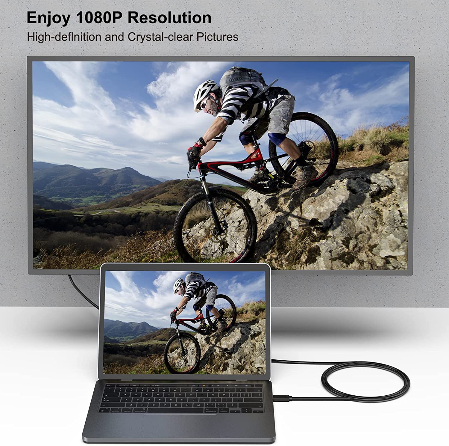 TRAHOO-USB C to VGA 3 Feet Cable, USB Type-C to VGA Cable [Thunderbolt 3/4 Compatible] with ...