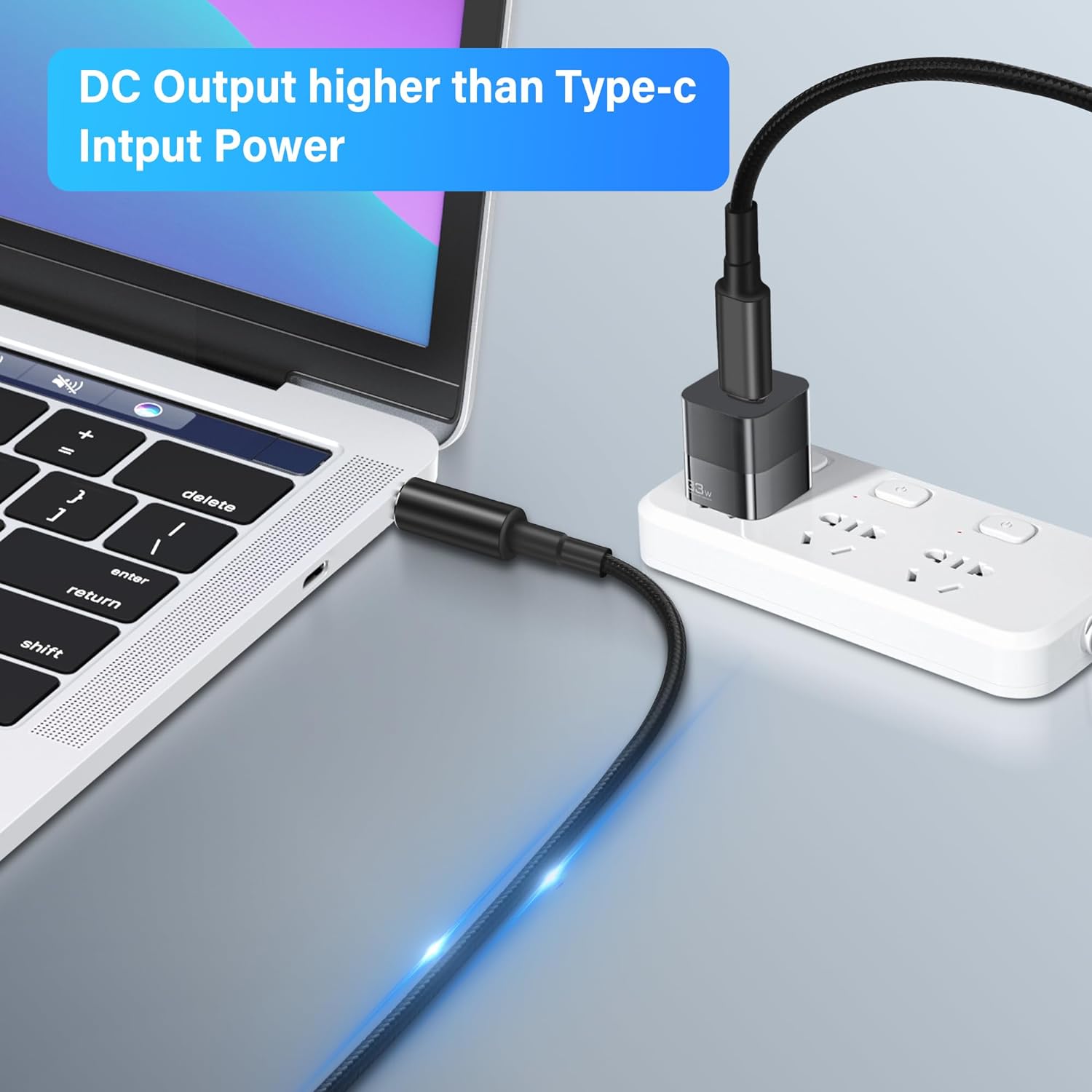 TRAHOO-USB C to DC 7909 Power Cord,100W PD USB Type C Male to DC 8mm Male Power Charging Cable ...