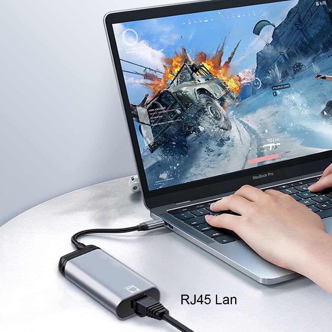 TRAHOO-USB C to RJ45 1000Mbps Gigabit Ethernet Network LAN Cable ...