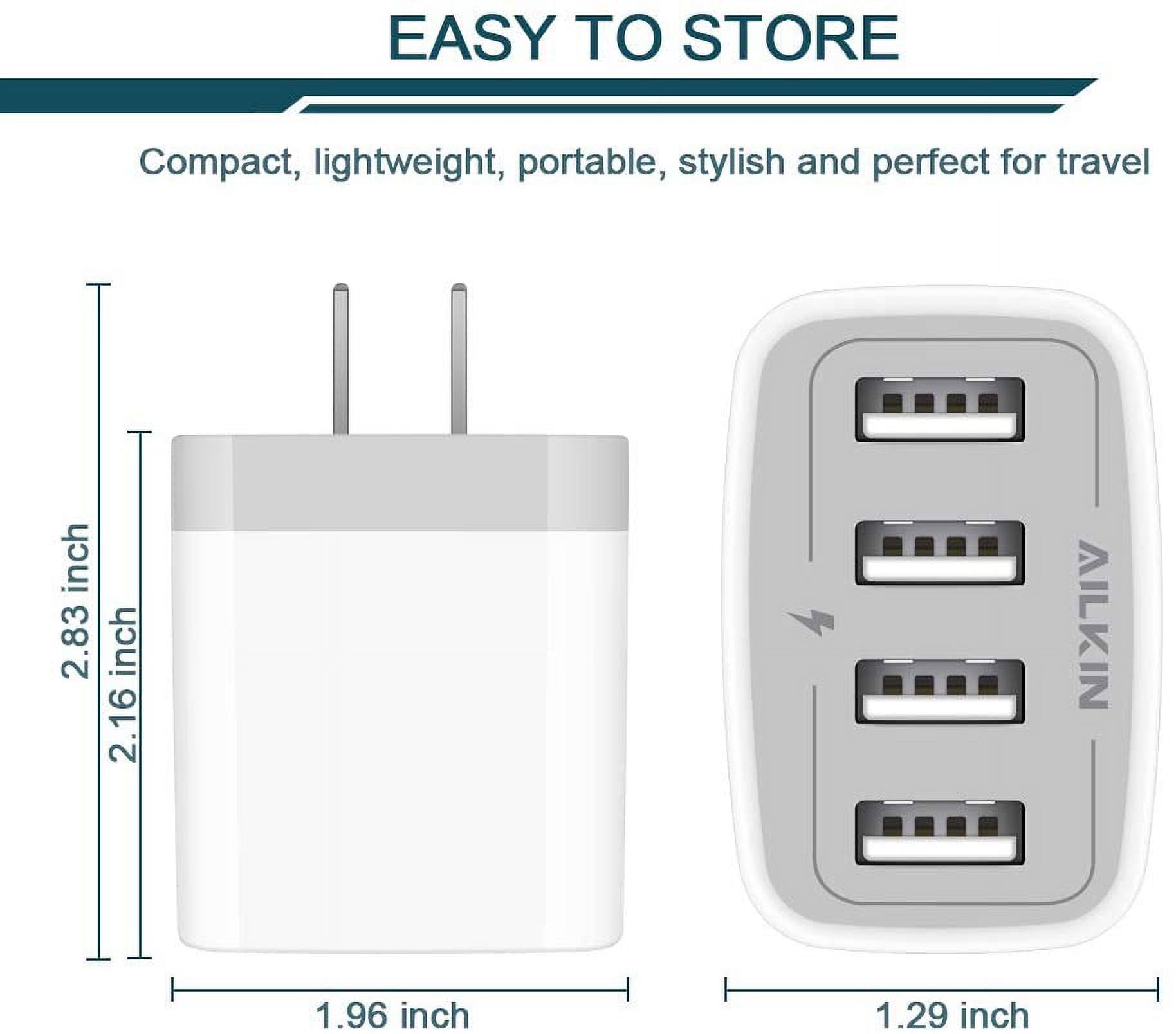 TRAHOO-USB Charger Cube, Wall Charger Plug, 4.8A 4-Muti Port USB ...