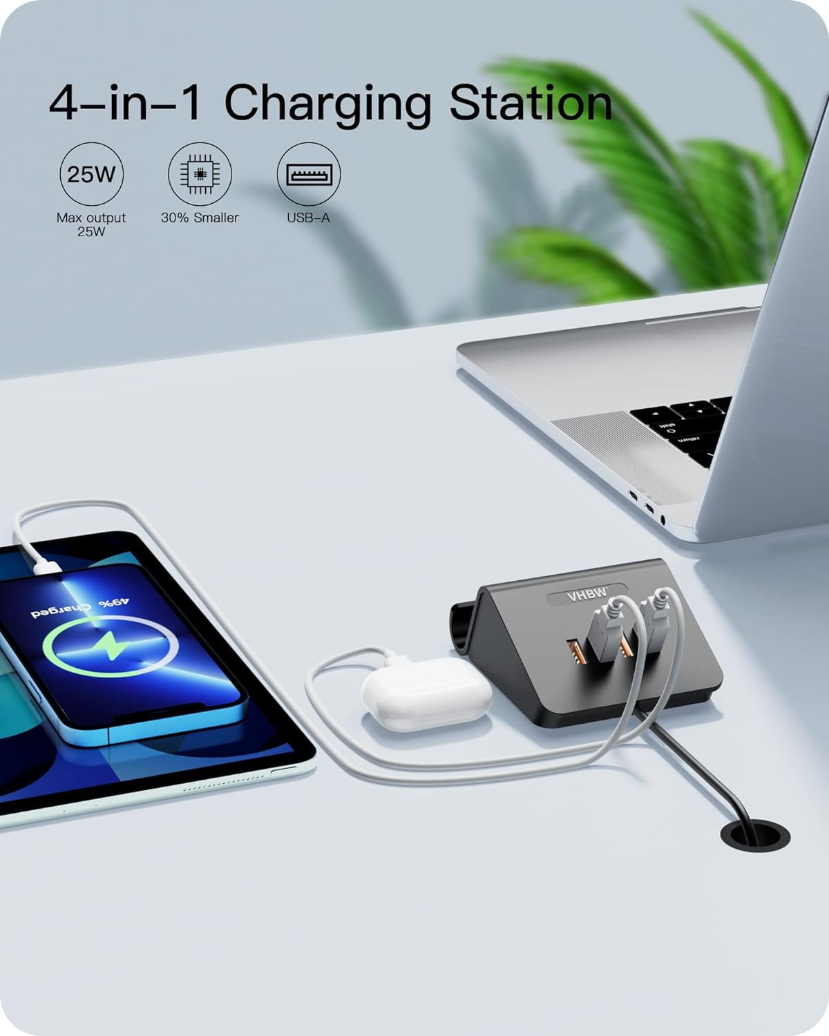 TRAHOO-USB Charger Station 25W 4 Port Multi USB Charging Station for ...