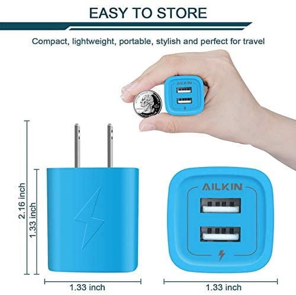 TRAHOO-USB Charger Wall Plug, [2Pack-2Port] Fast Charging AC Power ...