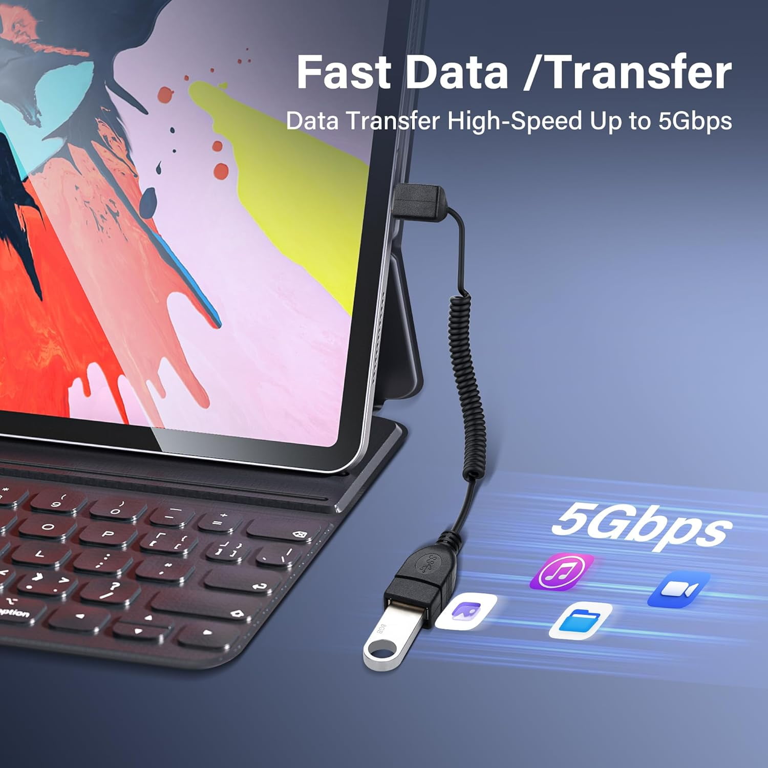 TRAHOO-USB Type C Coiled Cable 5Gbps Retractable 90 Degree USB3.0 ...