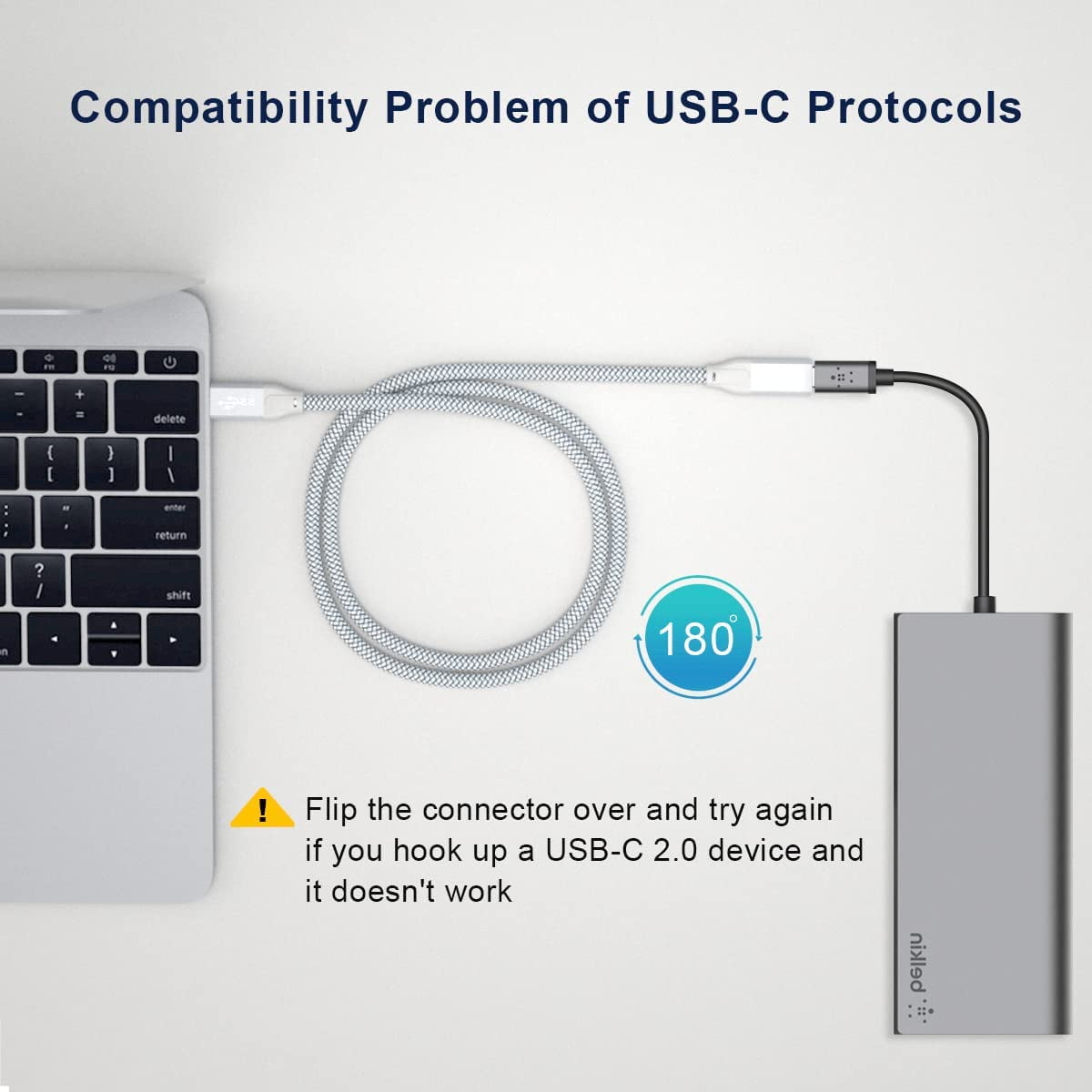 TRAHOO-USB Type C Extension Cable 0.66FT, USB-C 3.1 Gen2 10Gbps Female ...