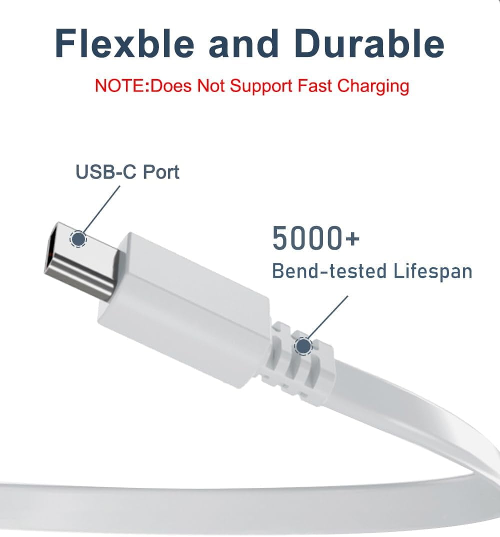 TRAHOO-USB A to USB C Charger Cable 10FT (2 Pack),Long Flat Type-A 2.0 ...