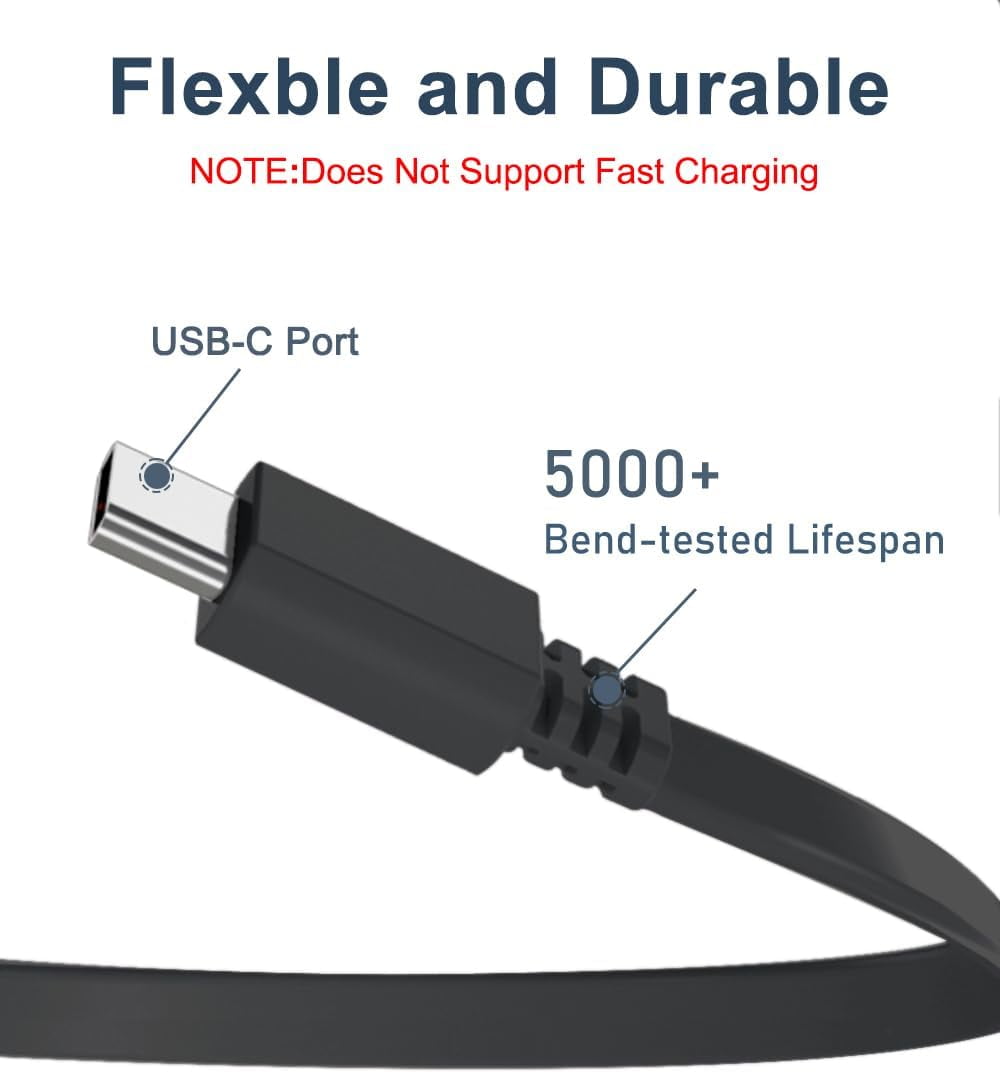 TRAHOO-USB A to USB C Charger Cable 20FT (2 Pack),Long Flat Type-A 2.0 ...