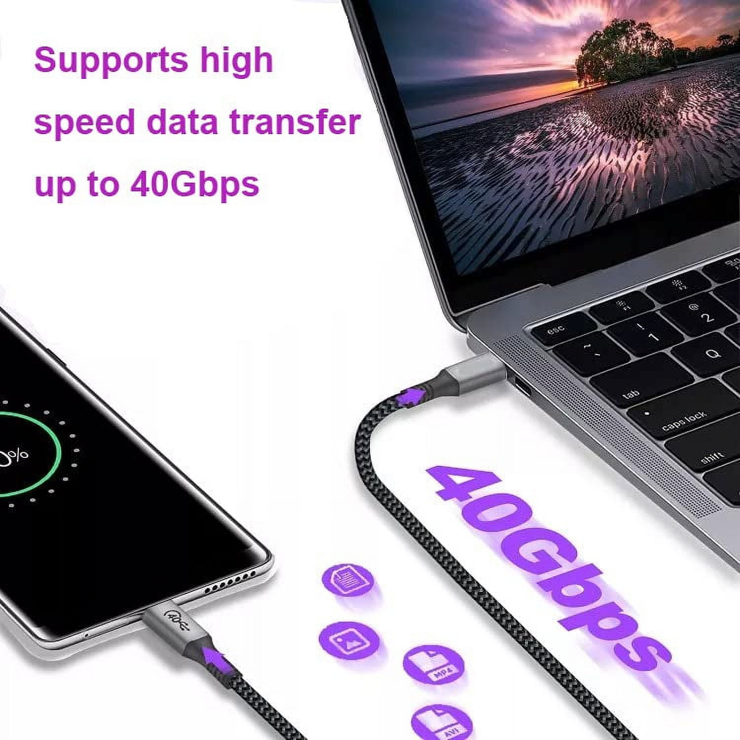 TRAHOO-USB4 Thunderbolt 4 Cable 40Gbps 8K Video and 240W Charging Full ...