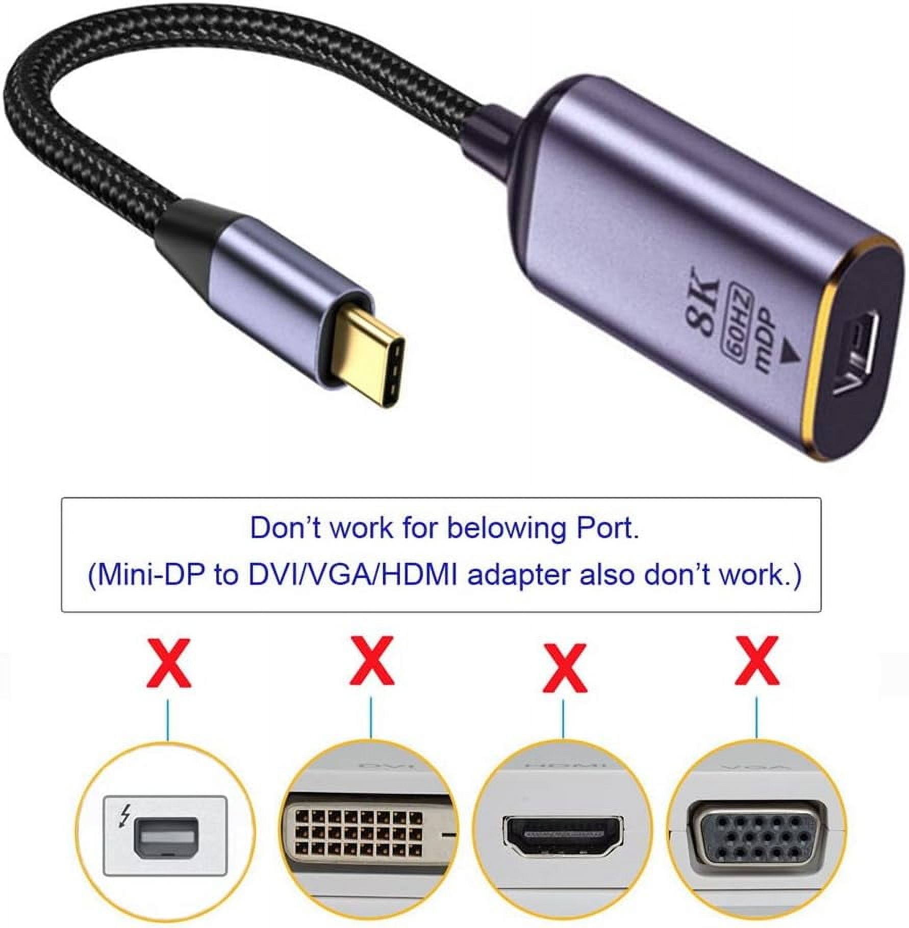 TRAHOO-USB4 USB-C Type-C Source to Mini Displayport Mini-DP Female ...