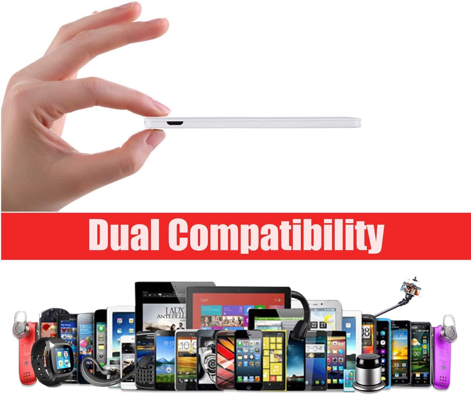 TRAHOO-Ultra-Slim Ultra-Portable Ultra-Safe 2500mAh Wallet Pocket Power ...