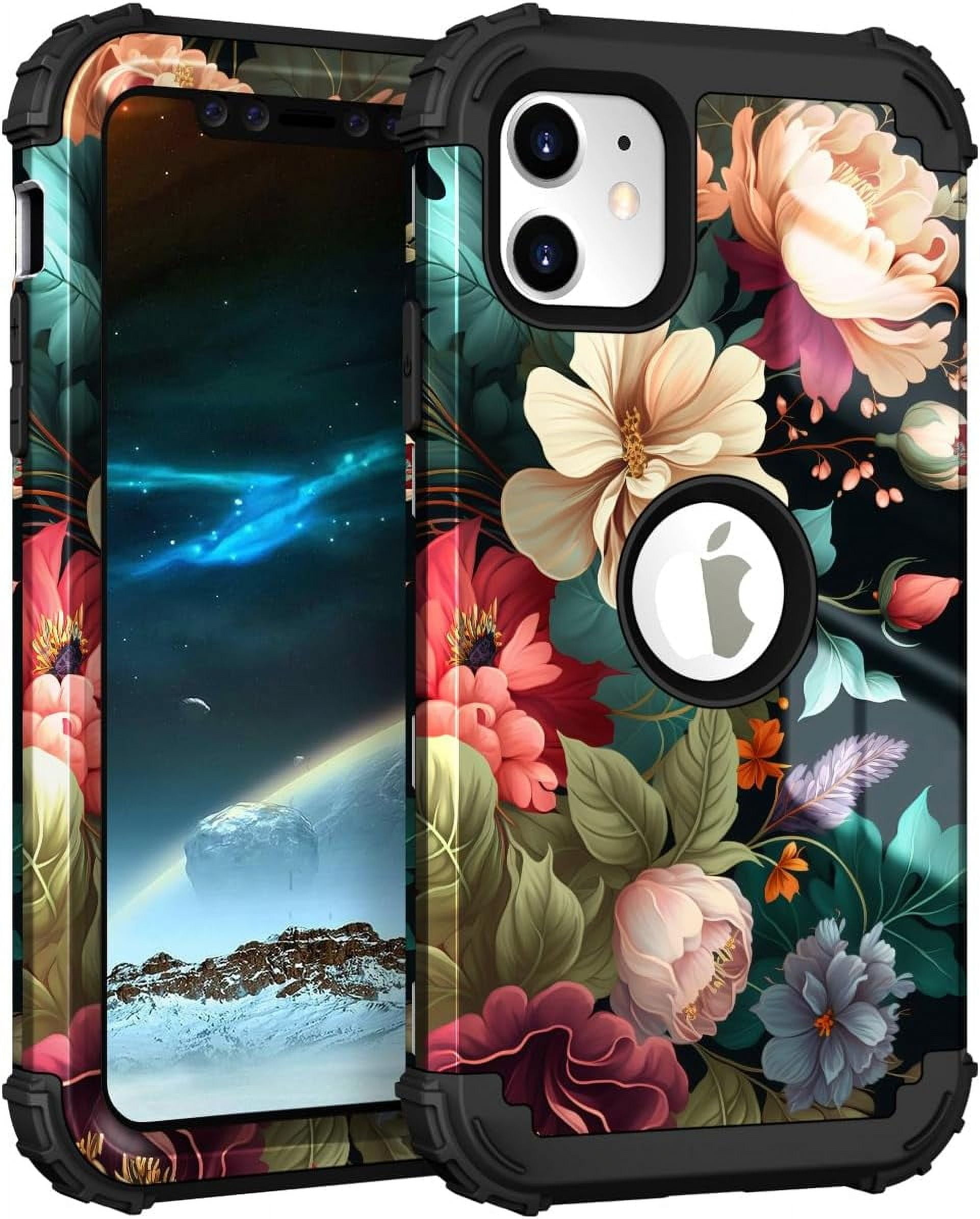 TRAHOO-Unique Flower Pattern Compatible with iPhone 15 Pro 6.1 inch ...