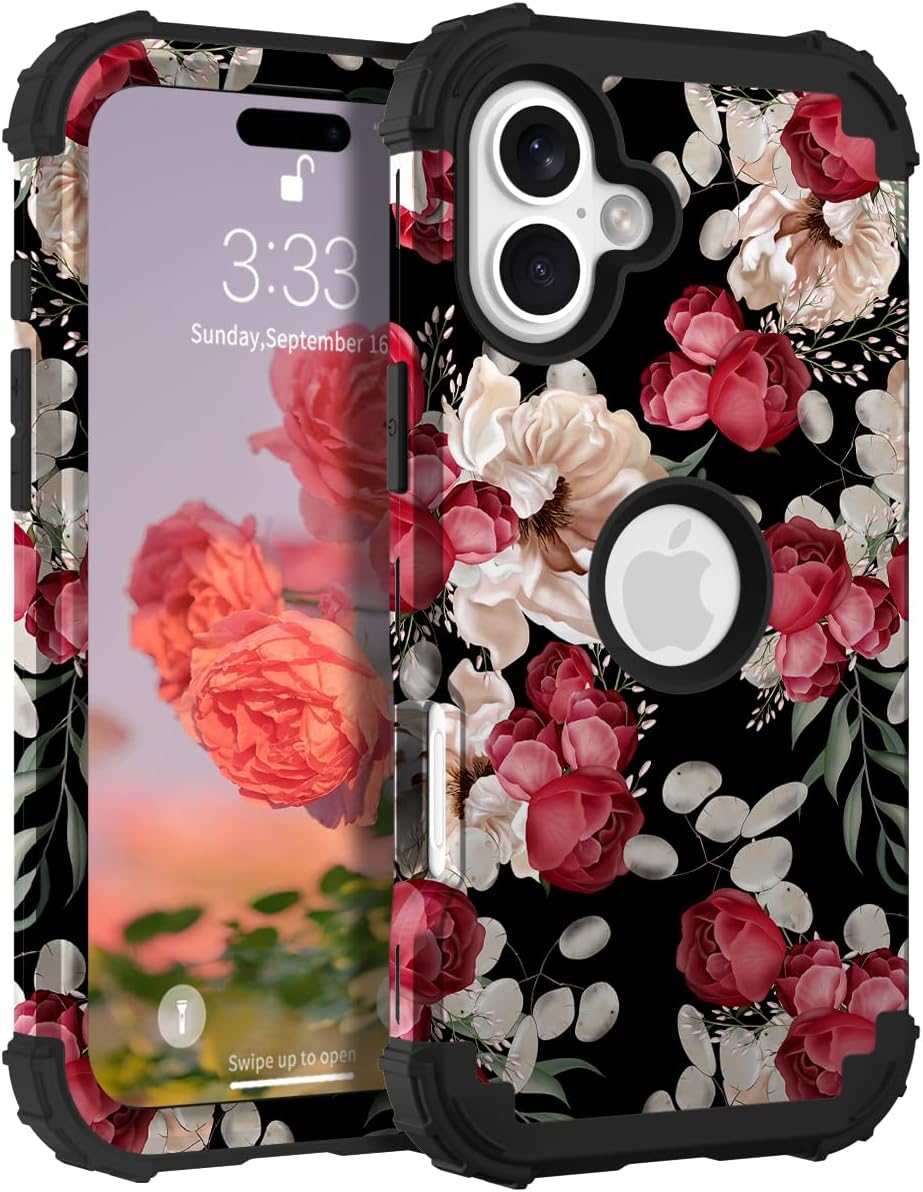 TRAHOO-Unique Flower Pattern Compatible with iPhone 16 6.3 inch case ...