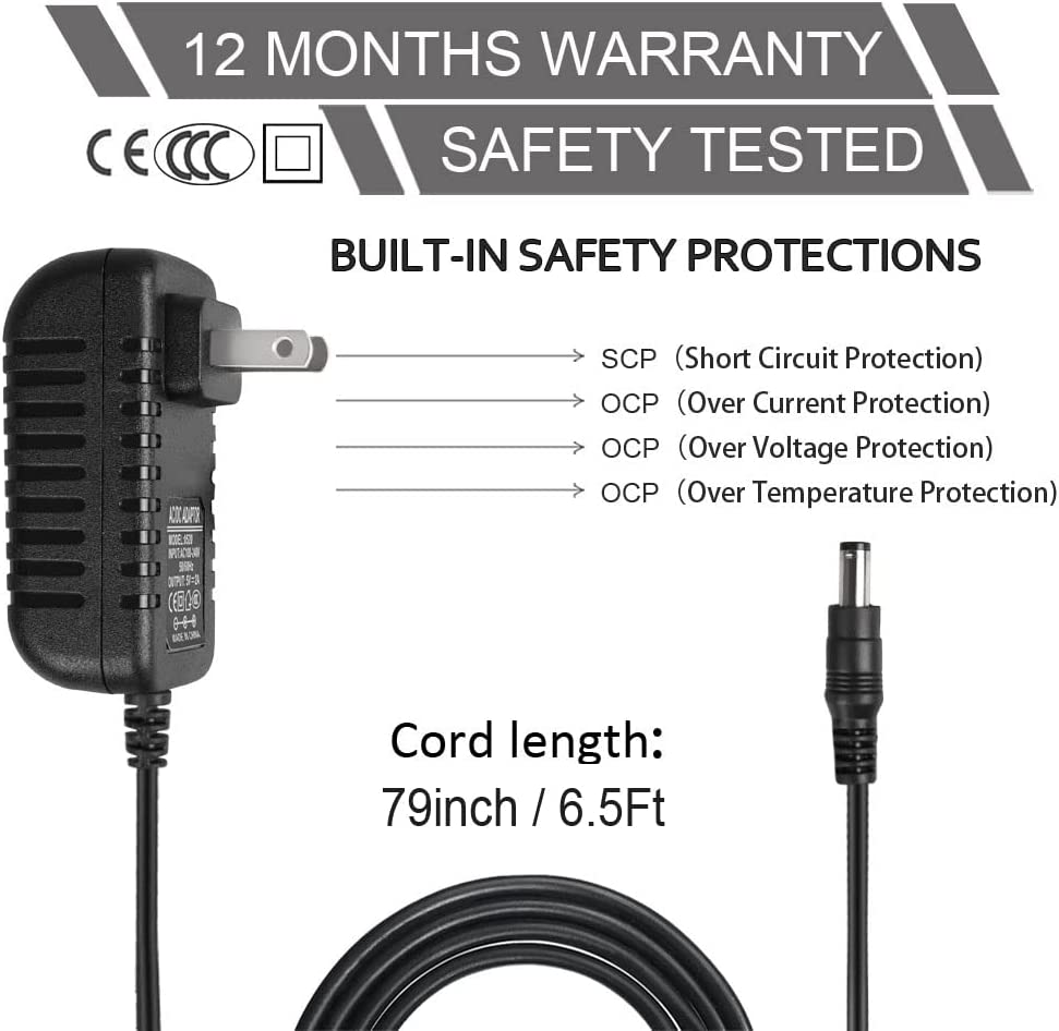 TRAHOO-Universal AC DC 5V 1A 2A/2000mA Power Supply Cord Adapter ...